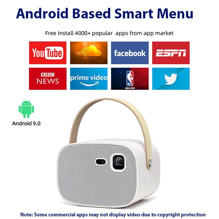 M7 Plus TI DLP HD 1280x720 Android Portable Projector Built-In Battery,Wi-Fi BT Noco.co.nz – NOCO