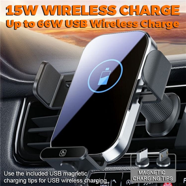 X10 15W Car Wireless/66W USB Wireless Phone Charger/Mount Auto-Clamp ...