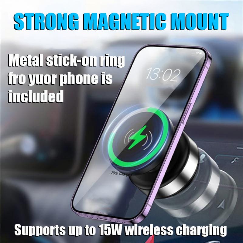 X9C Motorized Suction 15W Wireless Phone Magnetic Charger/Mount ...