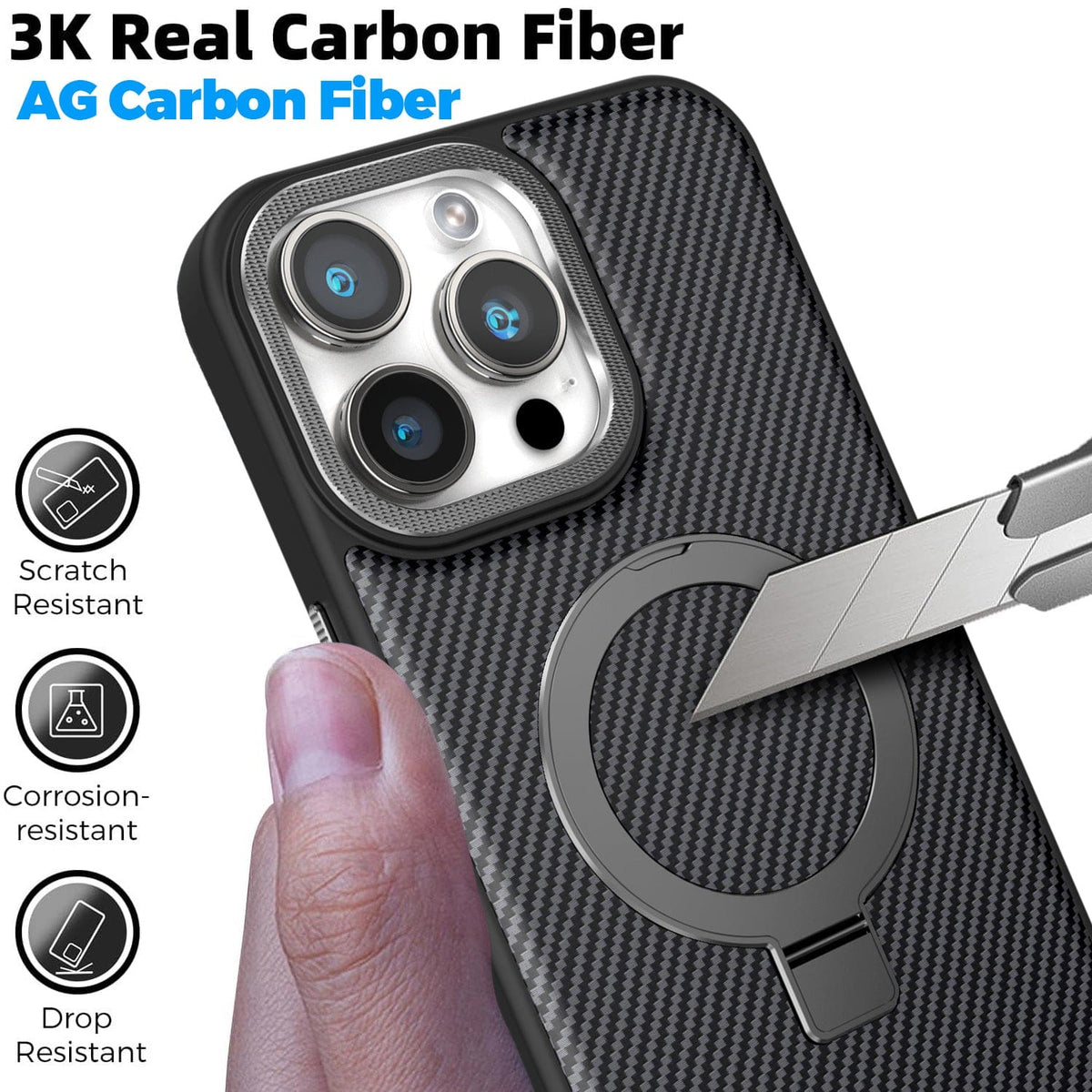 Apple iPhone 12 / 12 Pro AG 3K Genuine Carbon Fiber Magsafe Ring Cover ...