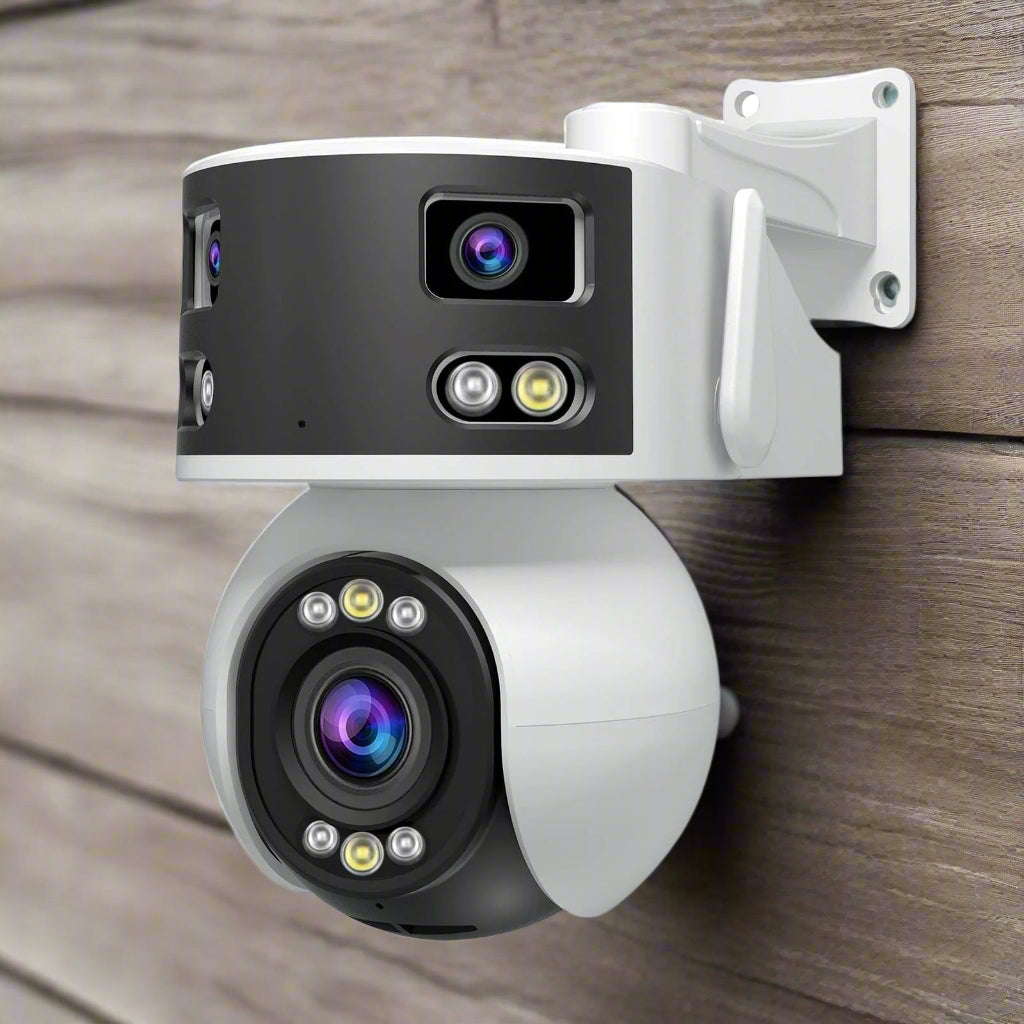 SriHome SH055B 4MP + 2MP + 2MP Wi-Fi Tri-Lens Pan/Tilt Security Camera ...
