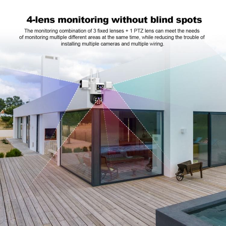 SriHome SH066 4-In-1 Quad Lens Wi-Fi Smart Security Camera Noco.co.nz ...