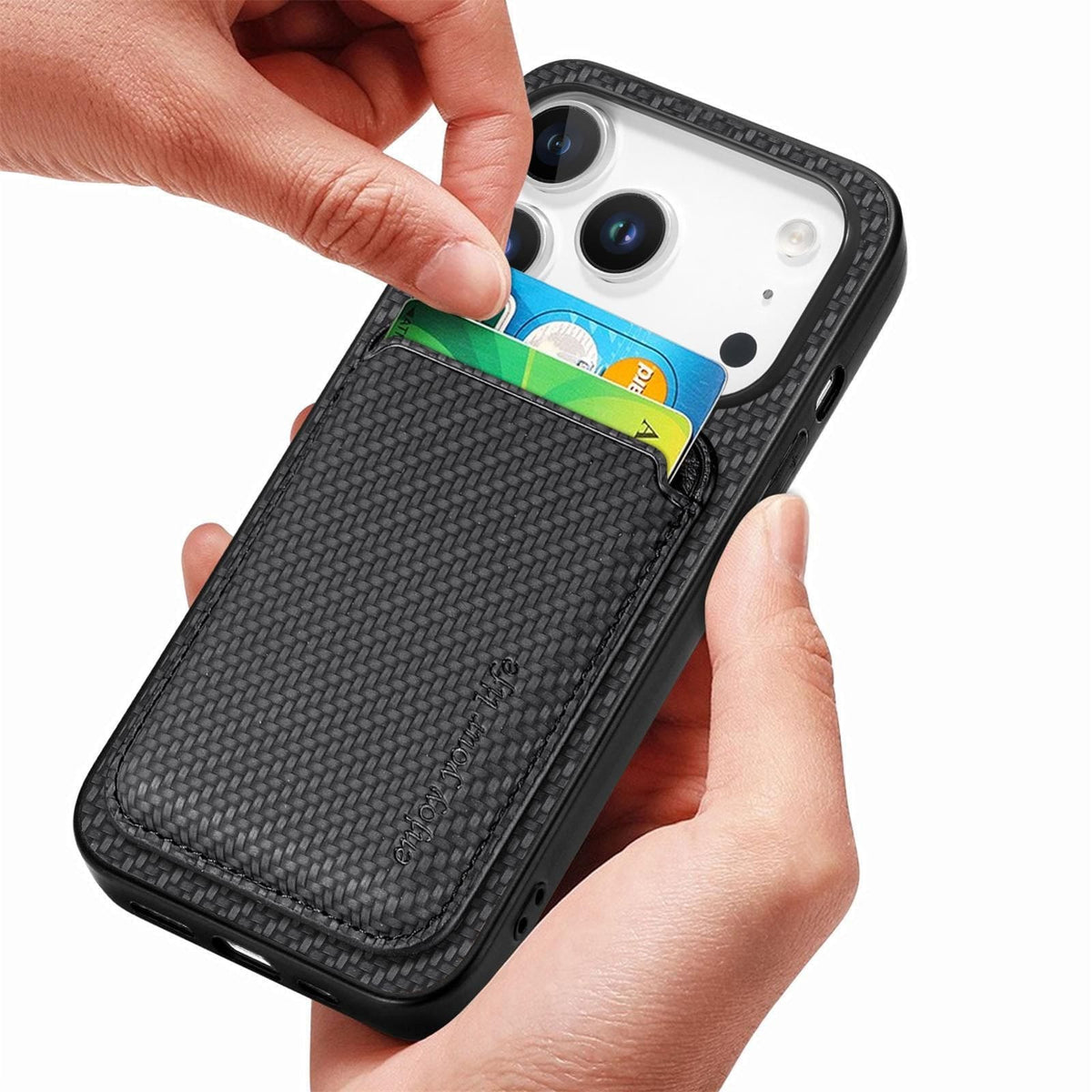 Apple iPhone 17 Pro Carbon Magsafe Cover with Removable Card Wallet ...