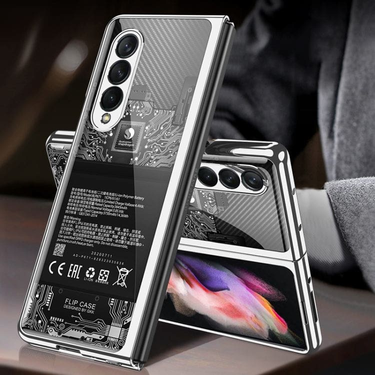 Samsung Galaxy Z Fold 3 Electroplated Frame Glass Rear Panel Rigid ...