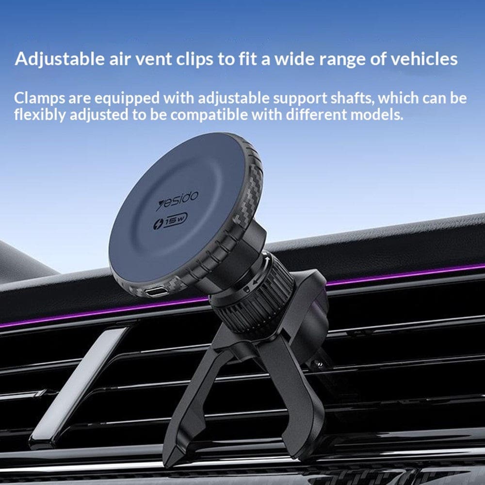 Yesido C319 15W Magnetic Wireless Charging Car Mount | 15W Fast Charge ...