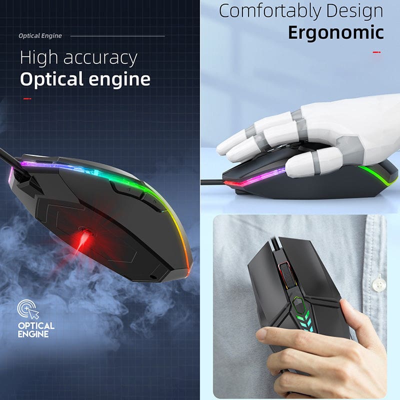 S700 Desktop Optical Mouse USB 6 Buttons DPI Adjustment LED light Noco ...
