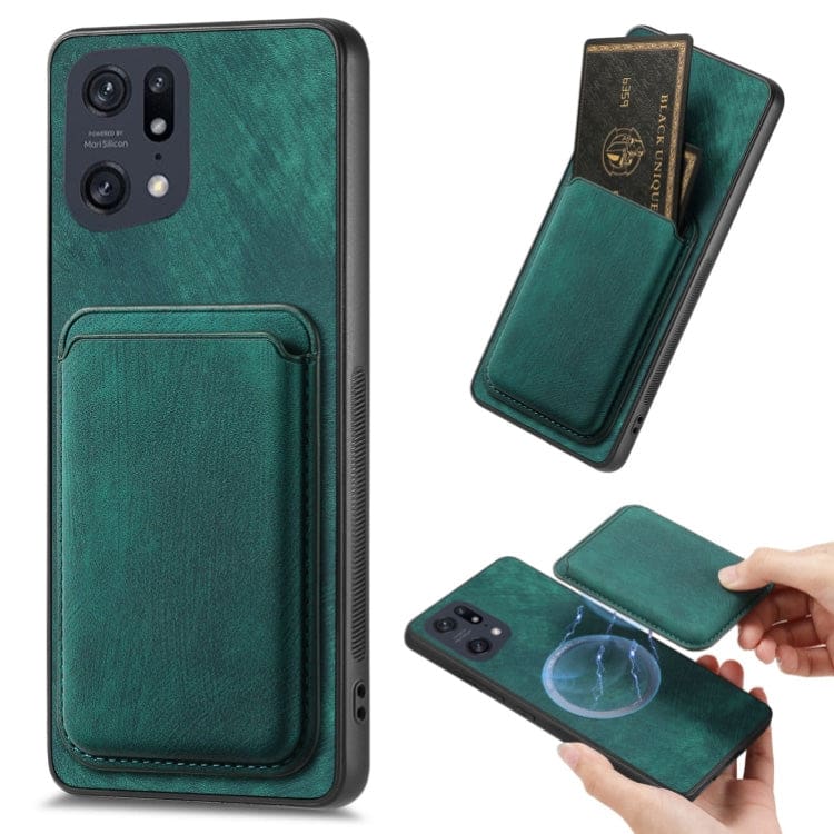 Oppo Find X5 Pro Smooth Leather Magsafe Cover with Removable Card ...