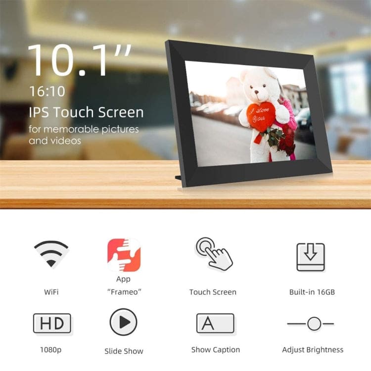 Frameo 10.1" Smart WiFi Photo Frame Cloud App Remote Photo Submission ...