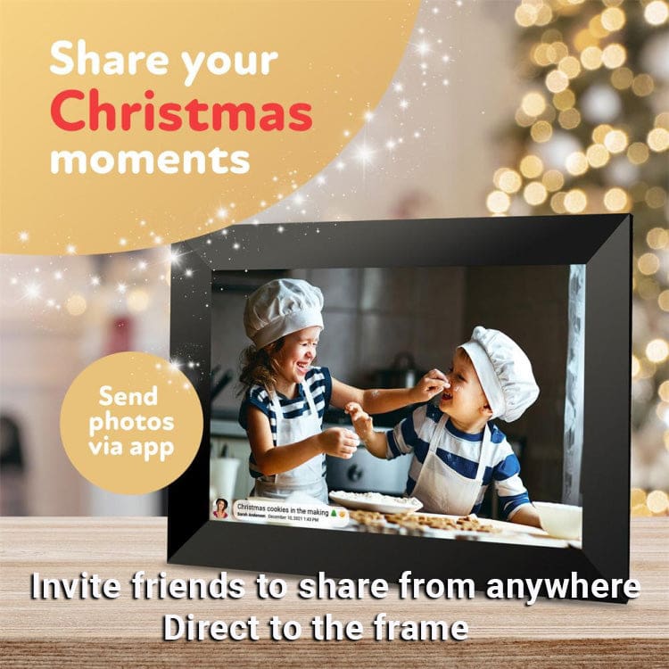 Frameo 10.1" Smart WiFi Photo Frame Cloud App Remote Photo Submission ...
