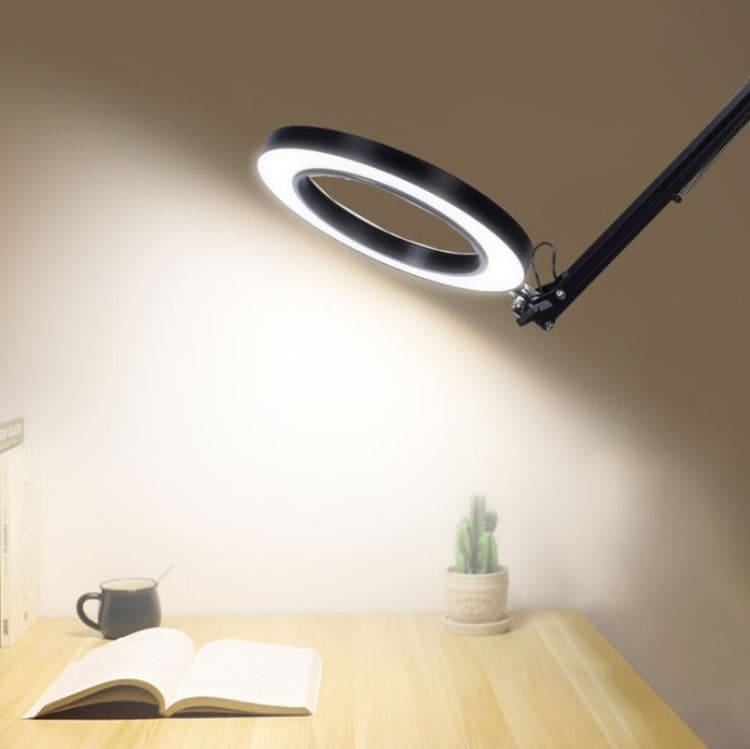Ring LED Magnifying Desk Lamp 3 Colour Temps 11 Levels of Brightness ...