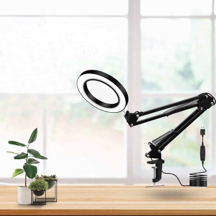 Ring LED Magnifying Desk Lamp 3 Colour Temps 11 Levels of Brightness ...