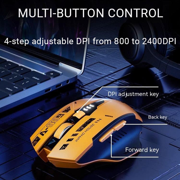 inphic A9 Dual Mode Bluetooth/RF Wireless Optical Mouse Rechargeable ...