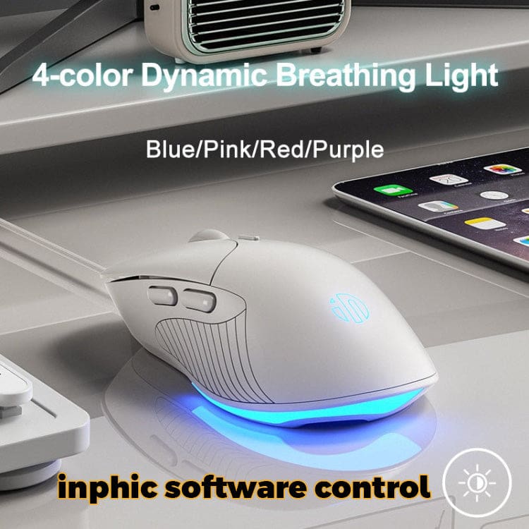 inphic B2 Wired USB 7200 DPI Optical Mouse 5 Buttons Scroll Wheel LED ...