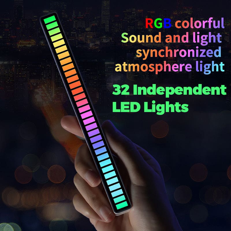 L022 32 LED Sound Activated Mini Ambient Light Bar Multiple Modes and ...