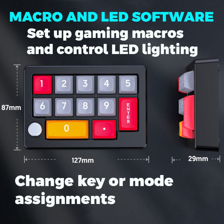 MKESPN Mechanical USB Macro Number/Gaming Keypad LED Volume Knob Noco ...