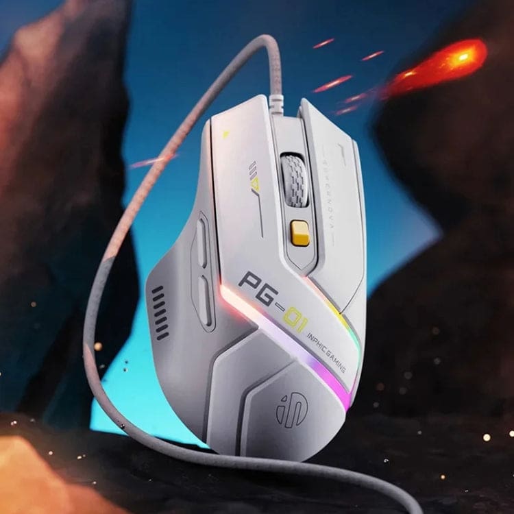 inphic PG1 Wired USB 12800 DPI Optical Mouse Macro Software LED ...