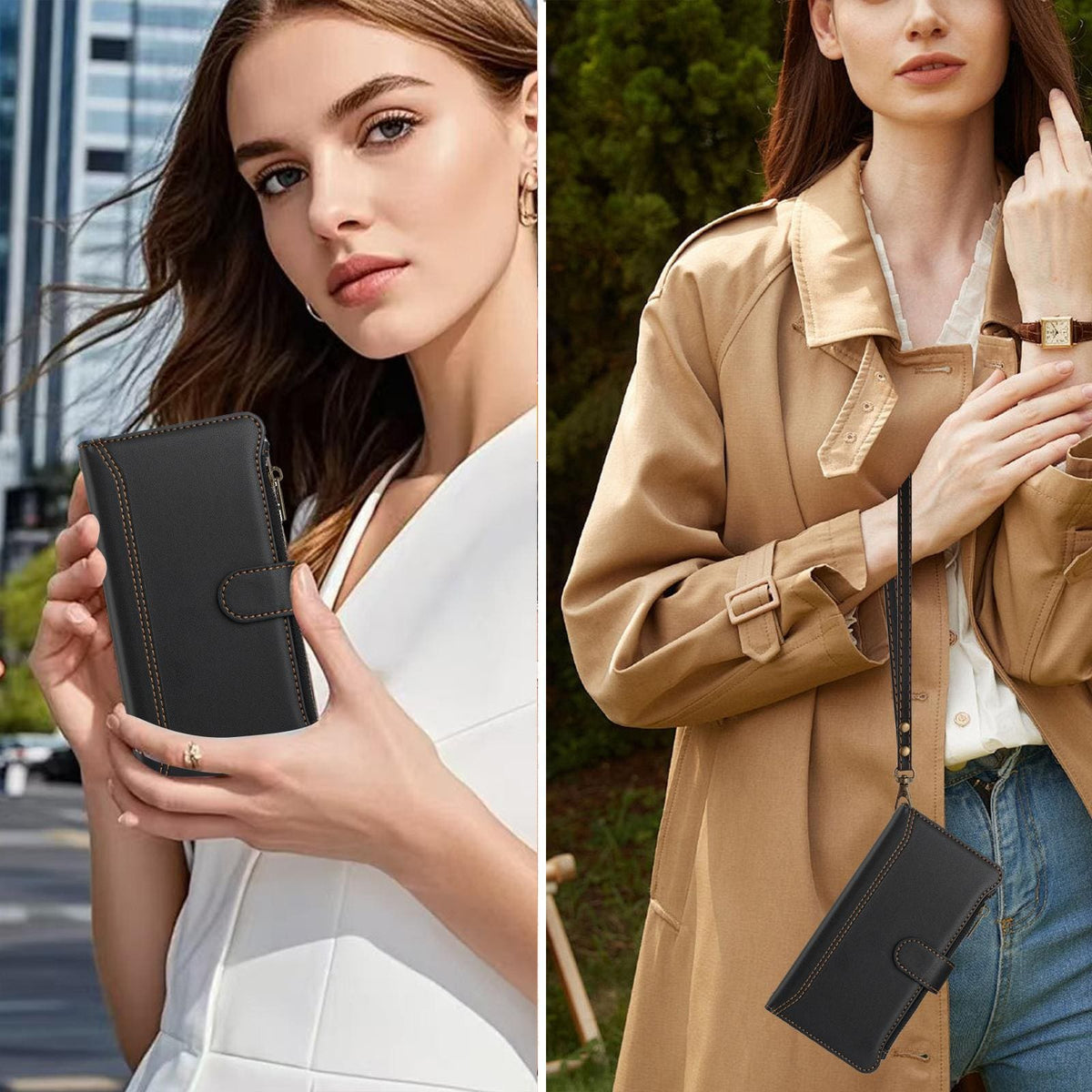 OPPO A5 5G / A3 PRO 5G Zip Wallet 9 card Slot Flip Cover with Magnetic ...