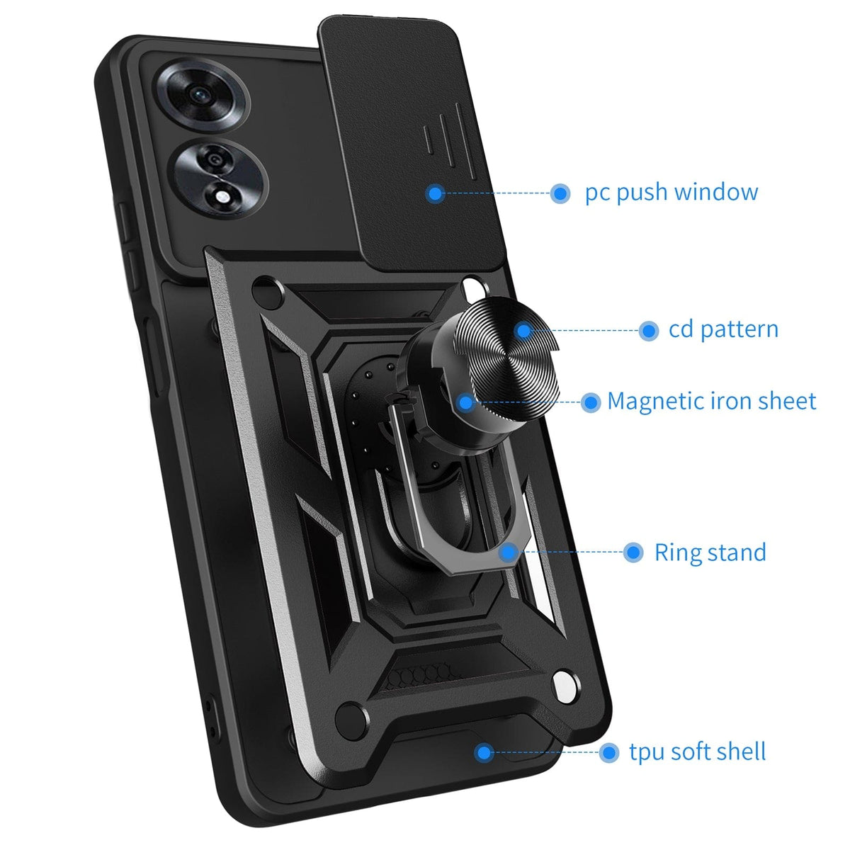 Oppo A60 Armor Sliding Camera Cover with Ring/Stand Noco.co.nz – NOCO