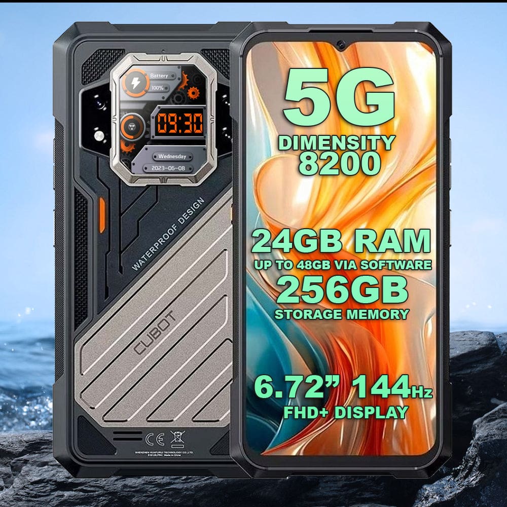 Cubot X Pro Rugged 5G 10200mAh Battery 24GB RAM + 256GB Type-C Video ...