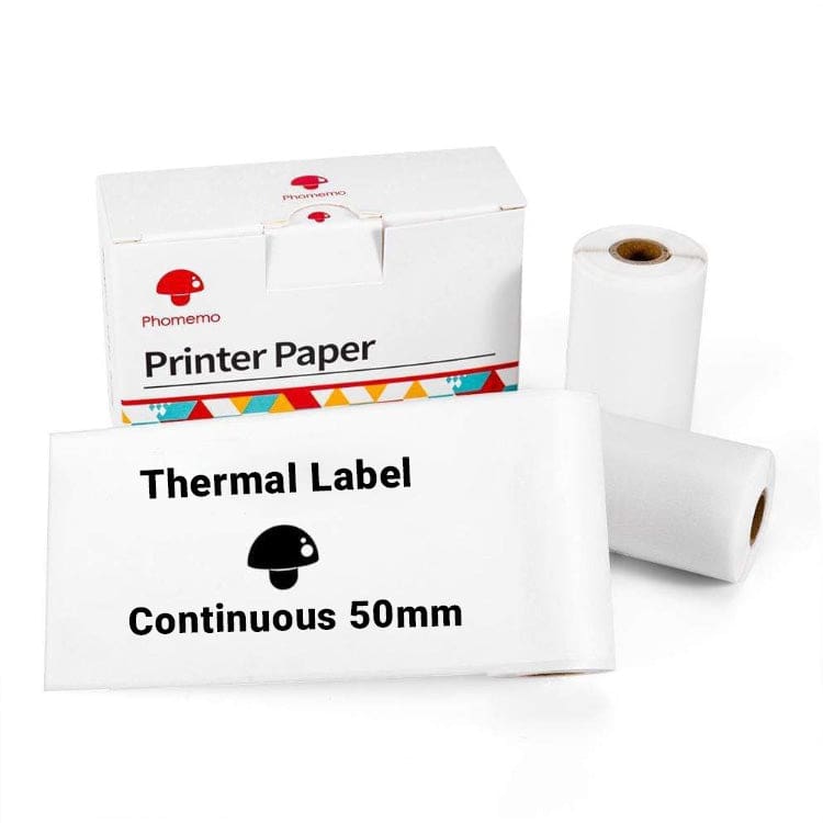 [3 PACK] Phomemo 50mm Thermal Label Paper Roll White 3.5m Noco.co.nz – NOCO