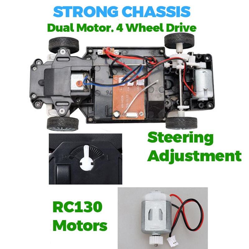 SC24 RC 4WD Drift Car Dual Motor 1:24 Scale LED Lights Drift and Race ...
