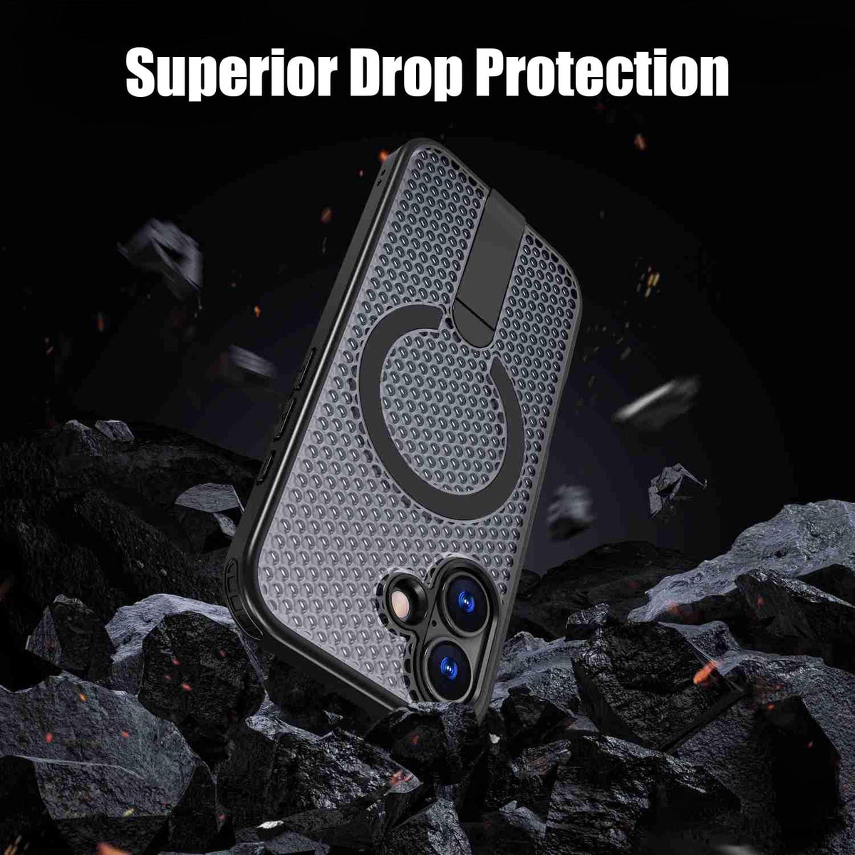 iPhone 17 Air Kalebol Honeycomb Cooling MagSafe Holder Case With Stand ...