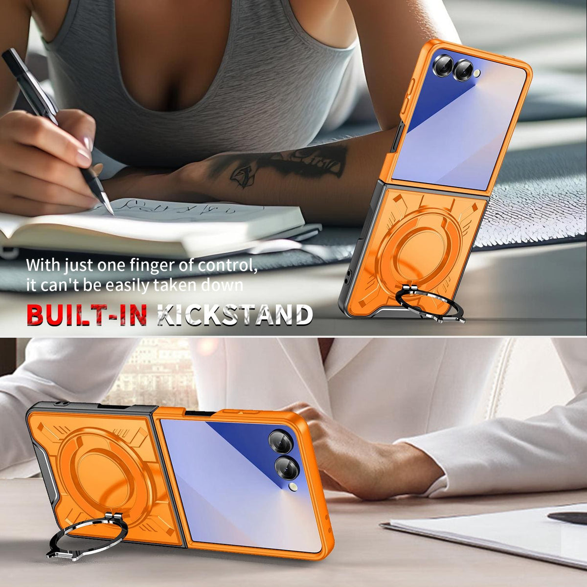 Samsung Galaxy Z Flip 7 Rugged Magsafe Rotating Ring Protective Cover ...