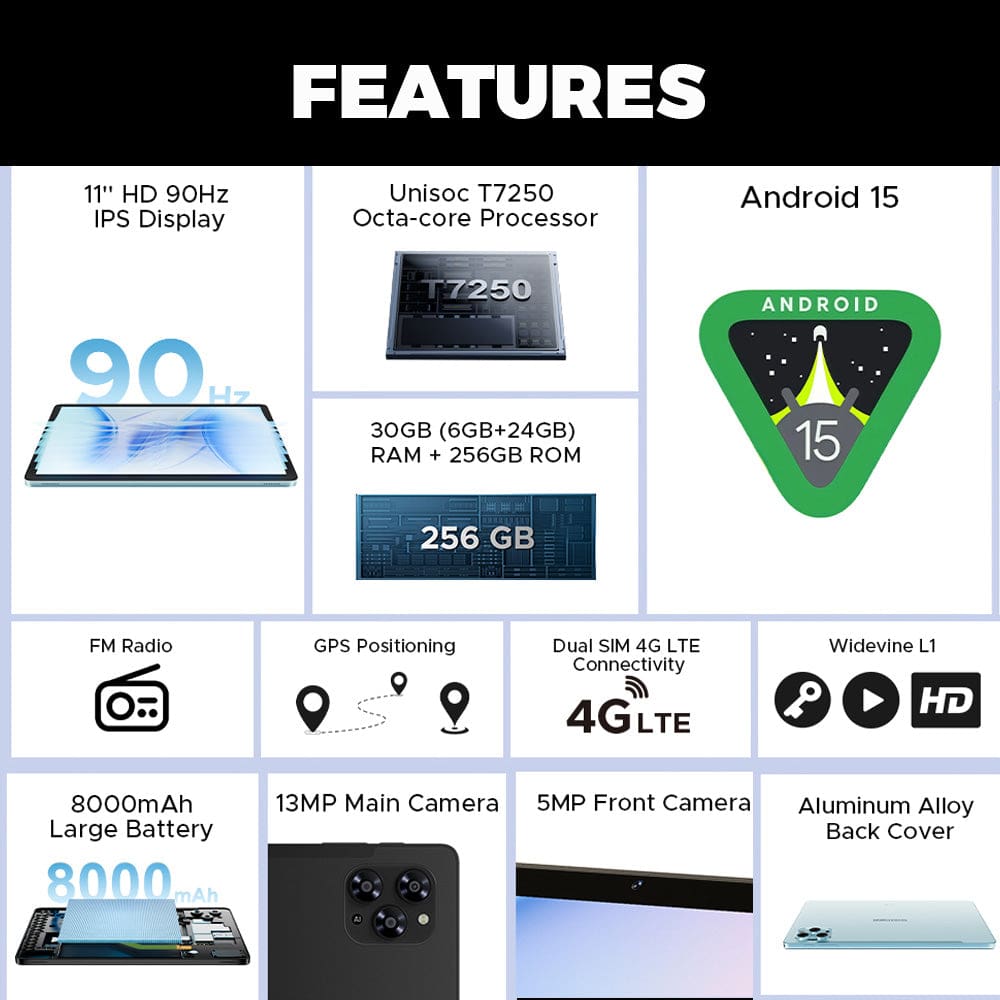 Doogee Tab G6 Tablet VIP Edition | 6GB + 256GB | 11" Display | Keyboard ...
