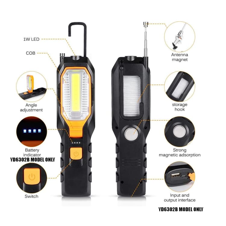 YD6302A Multifunctional COB Work Light – Car Maintenance & Outdoor ...