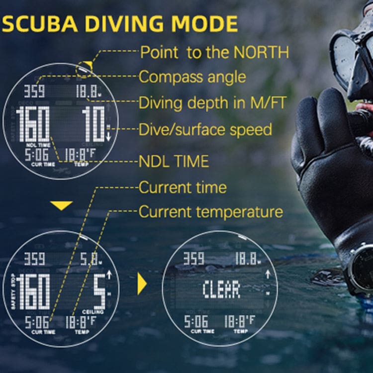 NORTH EDGE AQUA 100m Scuba Dive Watch - Dive Functions Altimeter ...