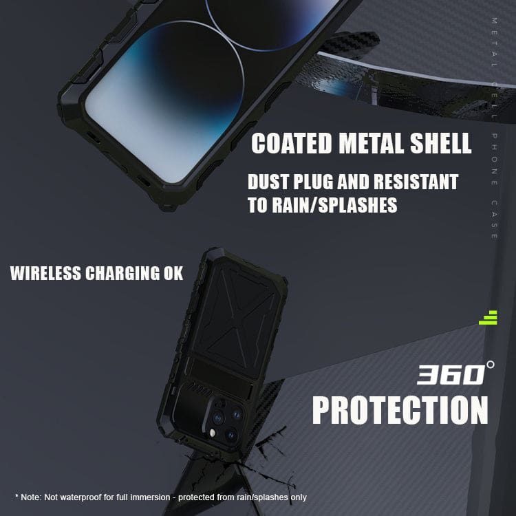 Apple Iphone 14 Rjust Camo Rugged Metal Case With Screen Protector